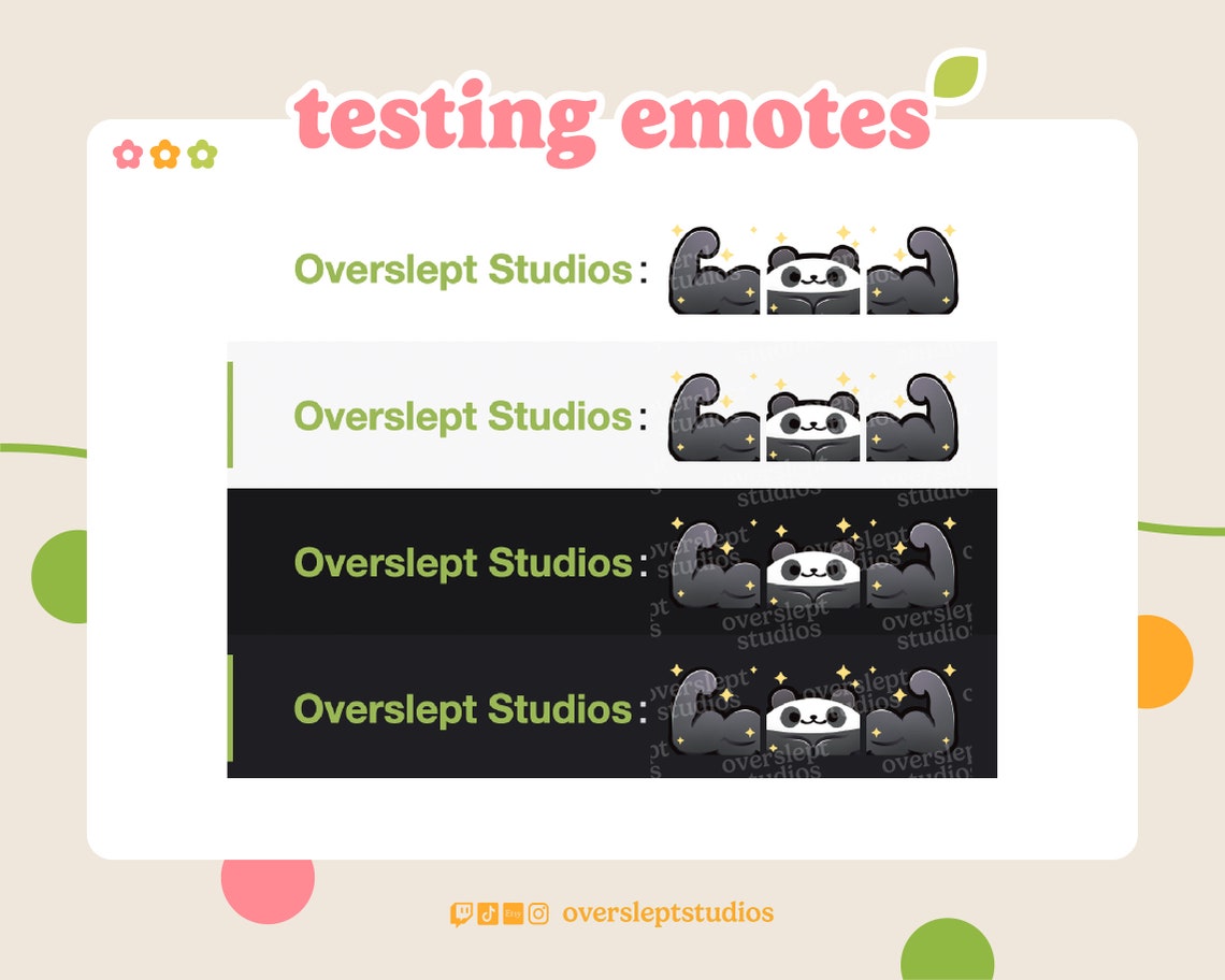 Buff Panda Bear Emote Pack for Twitch and Discord, Panda Twitch Emotes ...