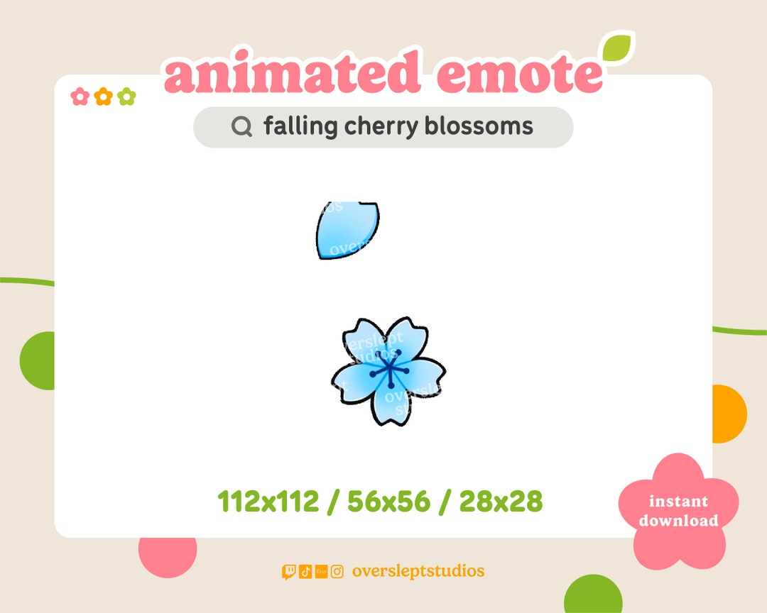 ANIMATED Falling Blue Cherry Blossom Emote for Twitch and Discord ...
