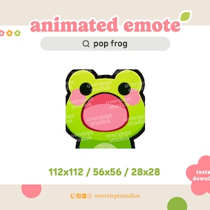 ANIMATED Pop Frog Emote for Twitch and Discord, Pop Cat Emote, Cat Meme ...