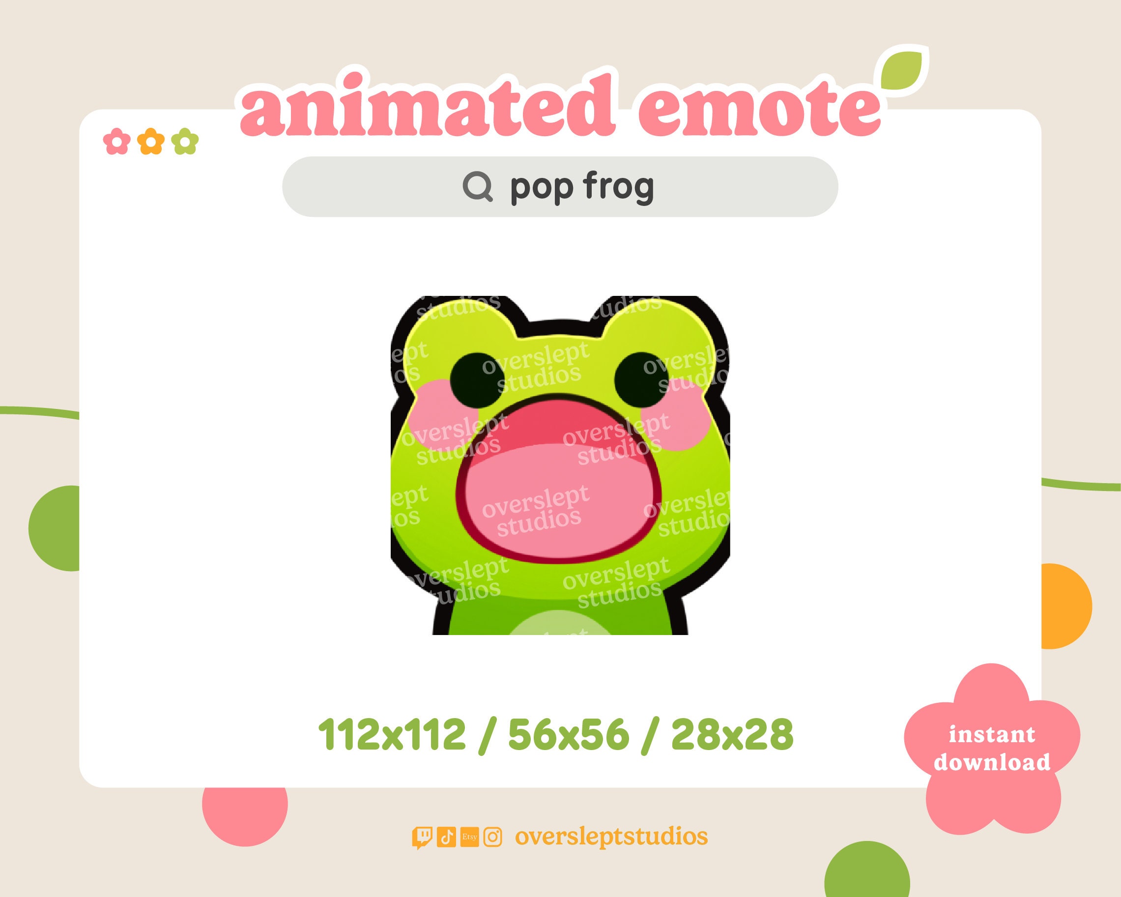 ANIMATED Pop Frog Emote for Twitch and Discord, Pop Cat Emote, Cat Meme ...