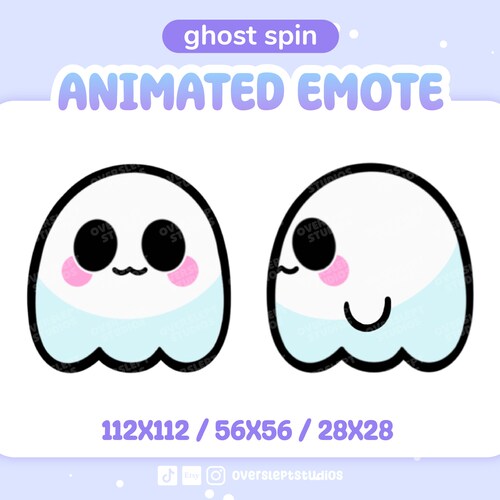 ANIMATED Ghost Pack Emotes for Twitch and Discord Cute Chibi - Etsy