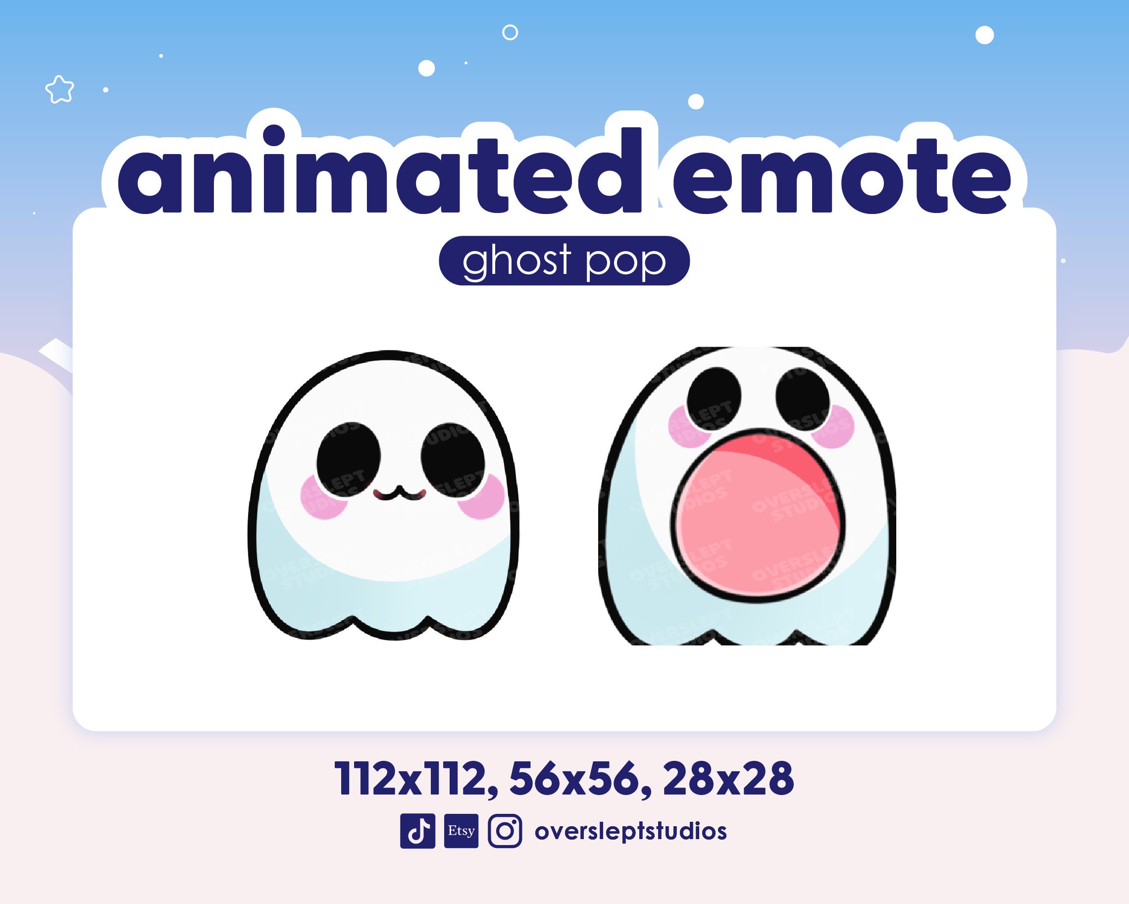 ANIMATED Ghost Pop Emote for Twitch and Discord Pop Cat - Etsy Canada