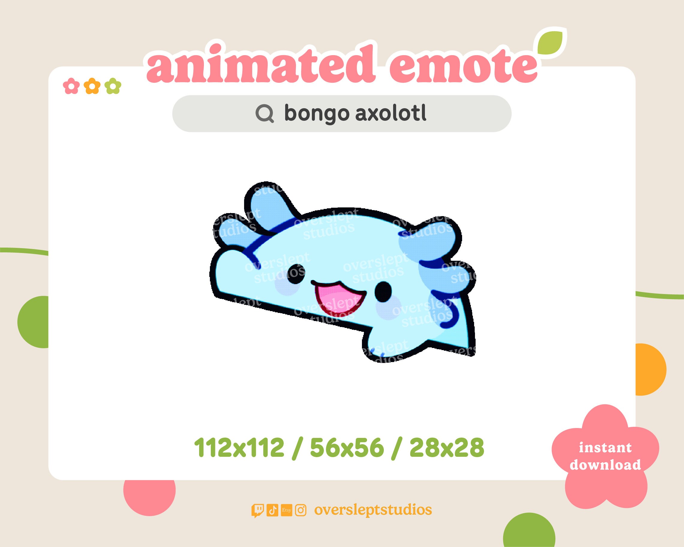 ANIMATED Bongo Axolotl Emote for Twitch and Discord, Animated Twitch ...
