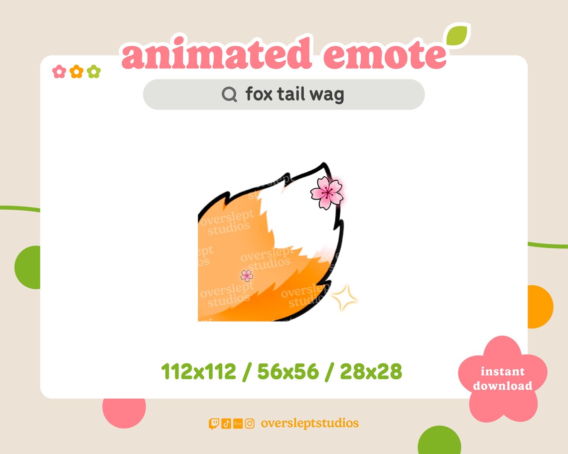 ANIMATED Fox Tail Wag Emote for Twitch and Discord Tail - Etsy