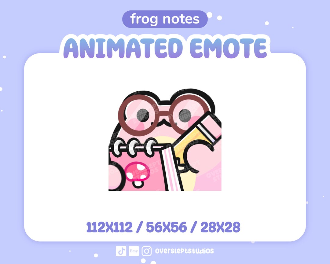 ANIMATED Frog Notes Emote for Twitch and Discord Frog Emote - Etsy
