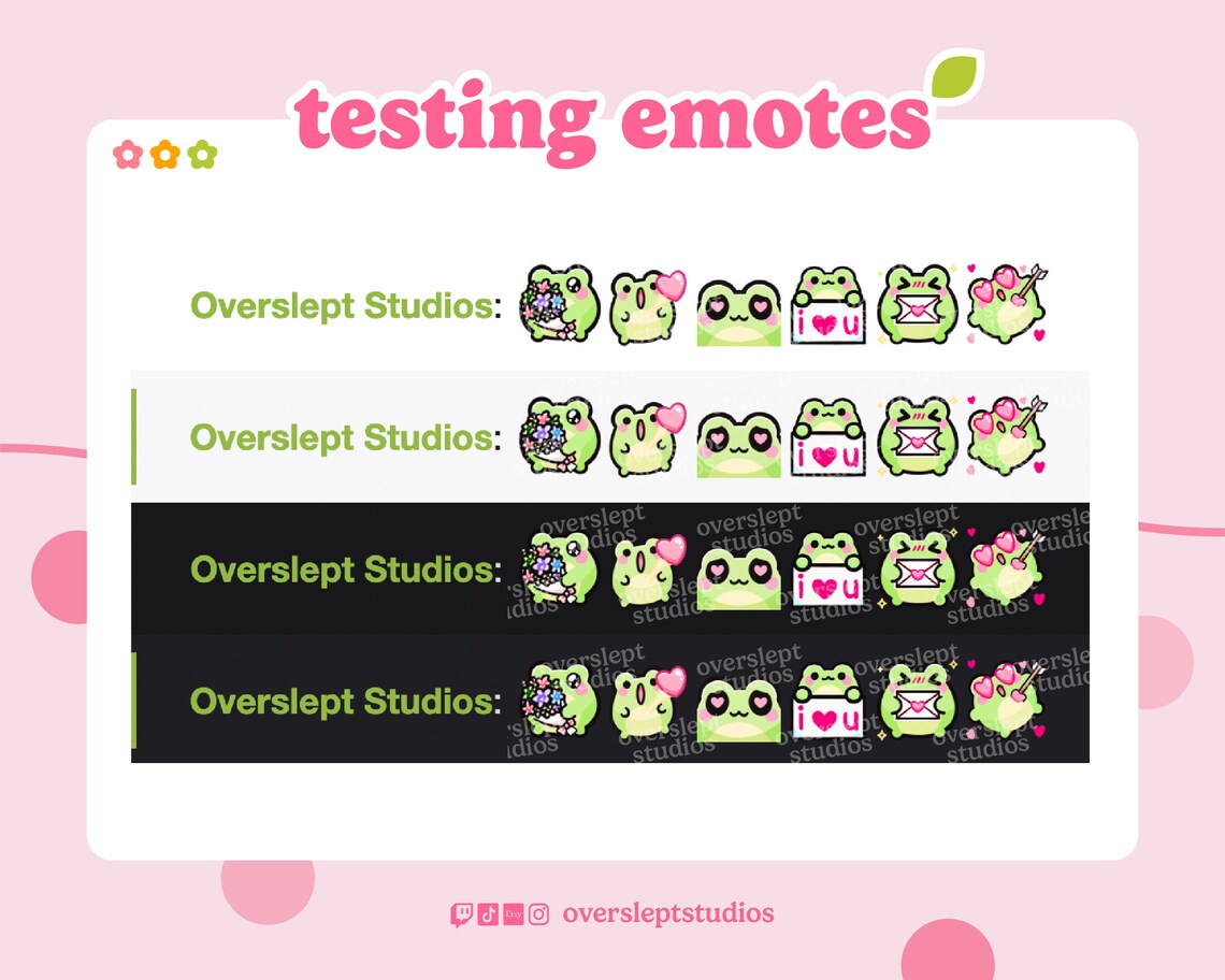 6 Kawaii Frog Emotes Pack for Twitch and Discord, Valentines Day Twitch ...
