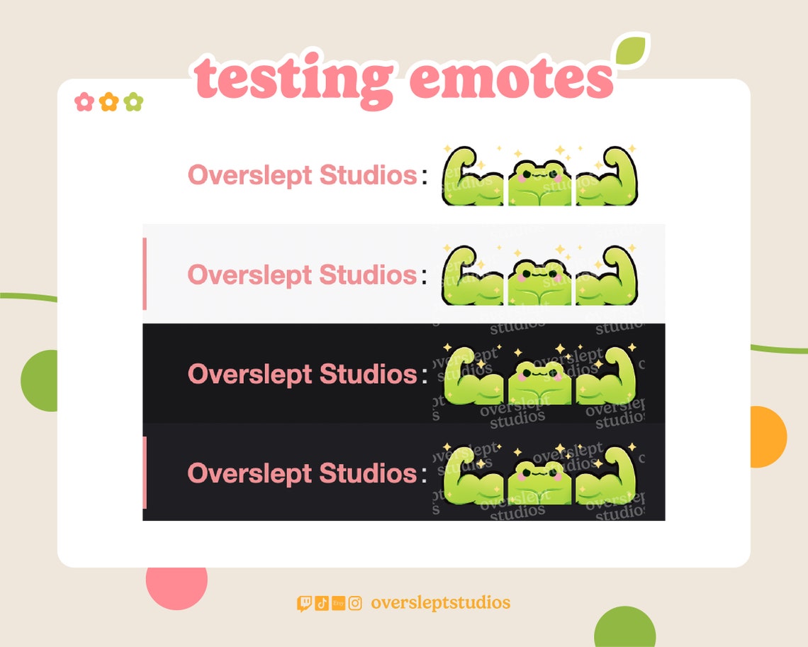 Buff Frog Emote Pack for Twitch and Discord, Frog Twitch Emotes, Strong ...