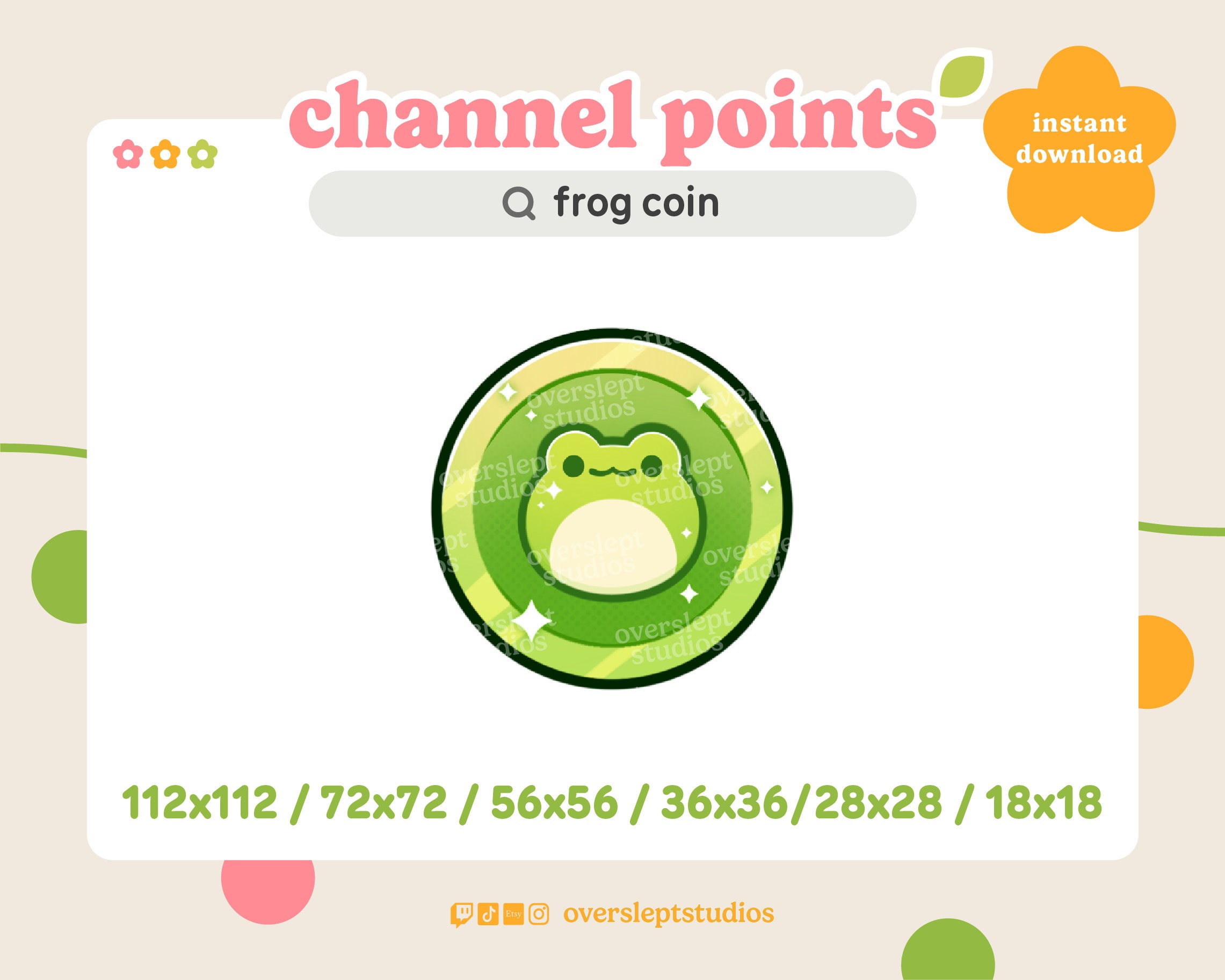 Frog Coin Channel Point Icon/emote for Twitch and Discord, Twitch Emote ...