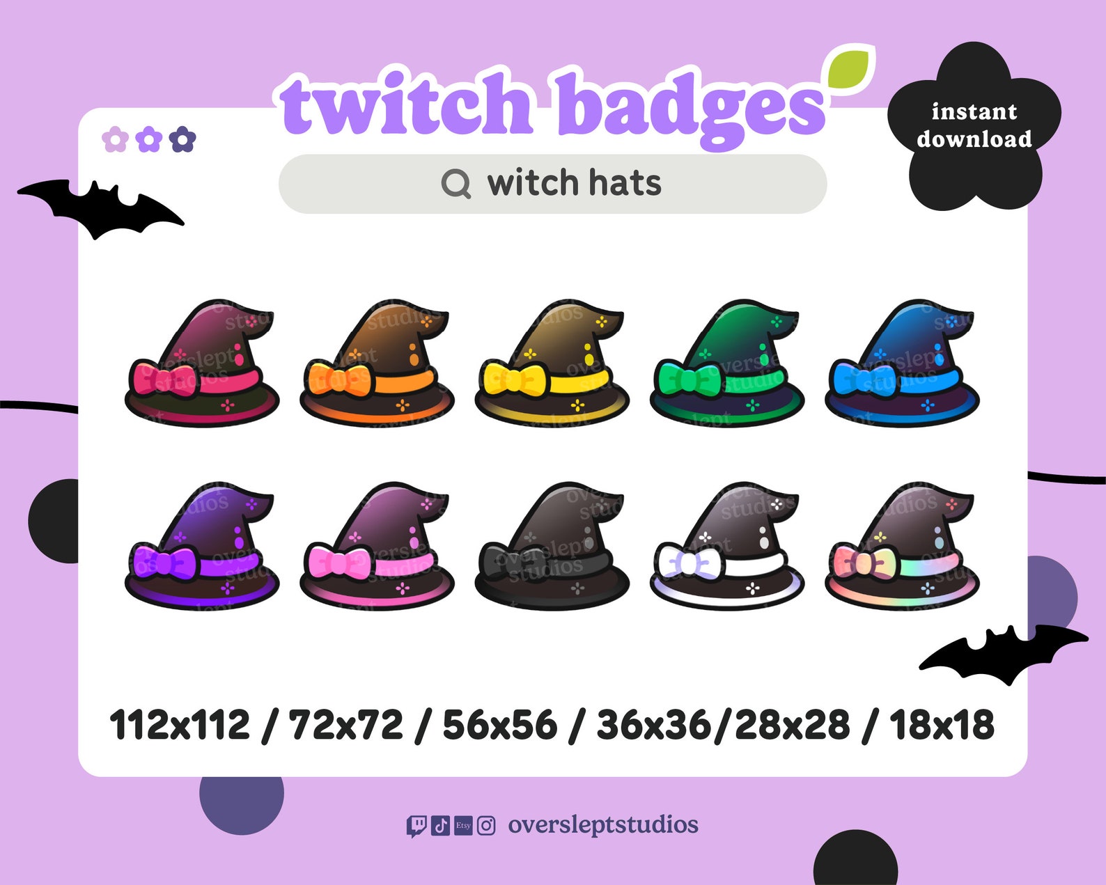 10 Witch Hat Badges for Twitch and Discord, Halloween Badges, Twitch ...