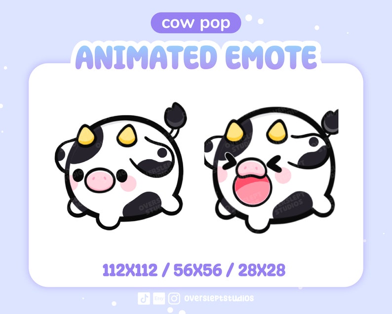 ANIMATED Cow Pop Emote for Twitch and Discord Pop Cat Emote - Etsy