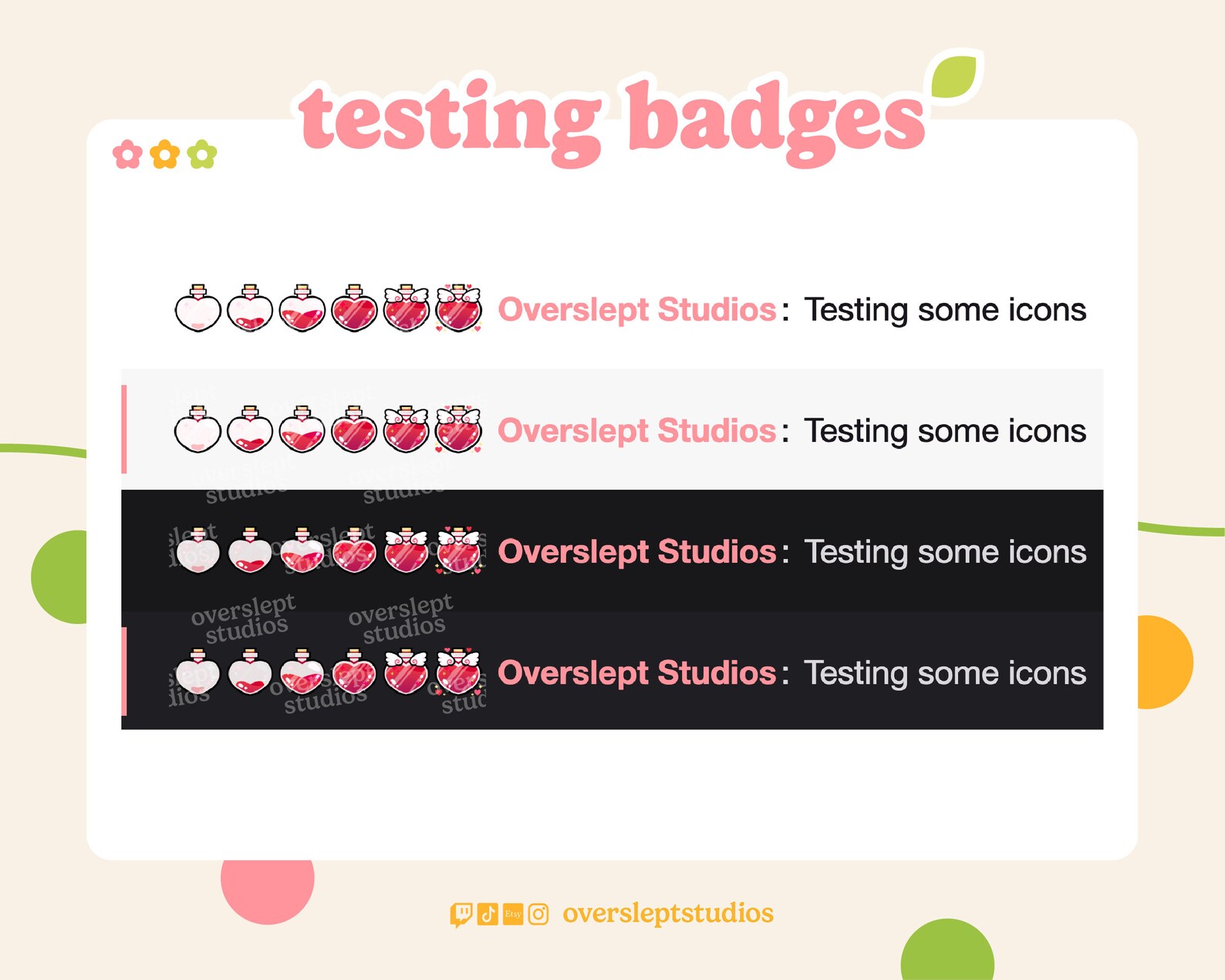 6 Red Love Potion Twitch Discord Badges Pack, Valentines Day, Potion ...