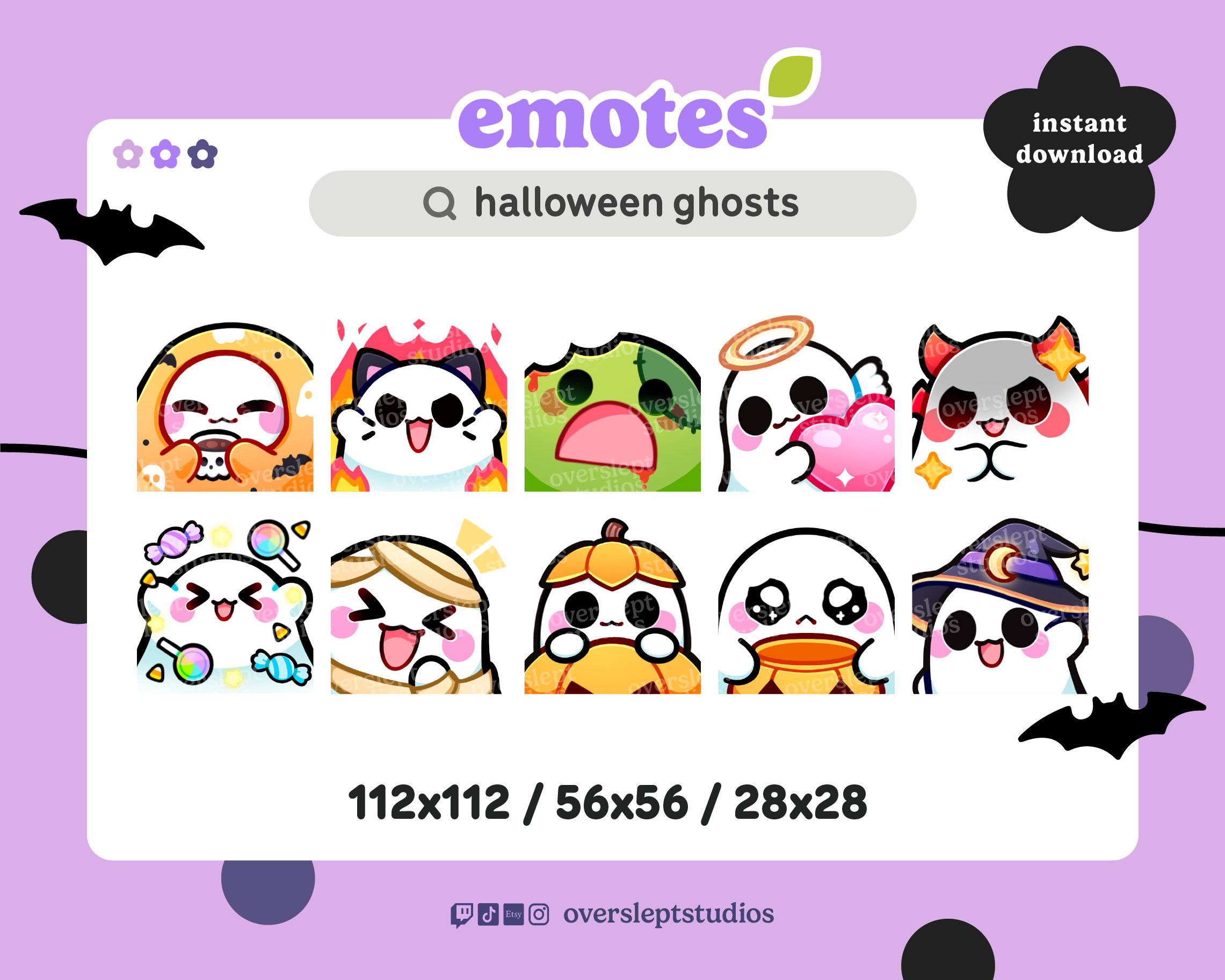 10 Halloween Ghost Emotes Pack for Twitch and Discord, Spooky Twitch ...