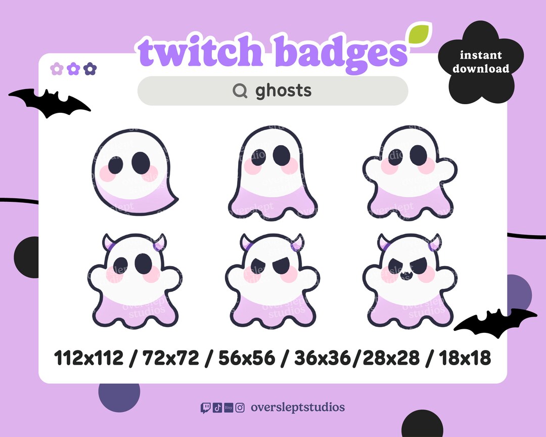 6 Ghost Badges for Twitch and Discord, Halloween Badges, Horror, Spooky ...