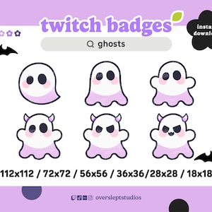 6 Ghost Badges for Twitch and Discord, Halloween Badges, Horror, Spooky ...