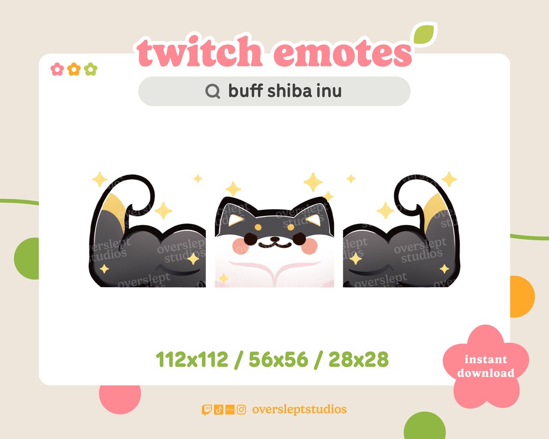 Buff Shiba Inu Emote Pack for Twitch and Discord, Shiba Inu Twitch ...