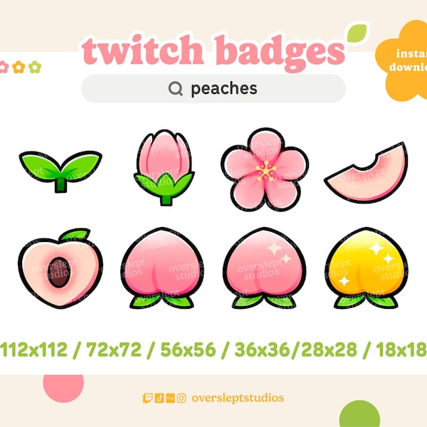 Twitch Emotes Emote Peach Overlay - Etsy