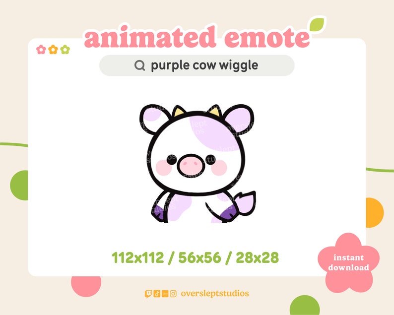 ANIMATED Purple Cow Wiggle Emote for Twitch and Discord, Purple Cow ...