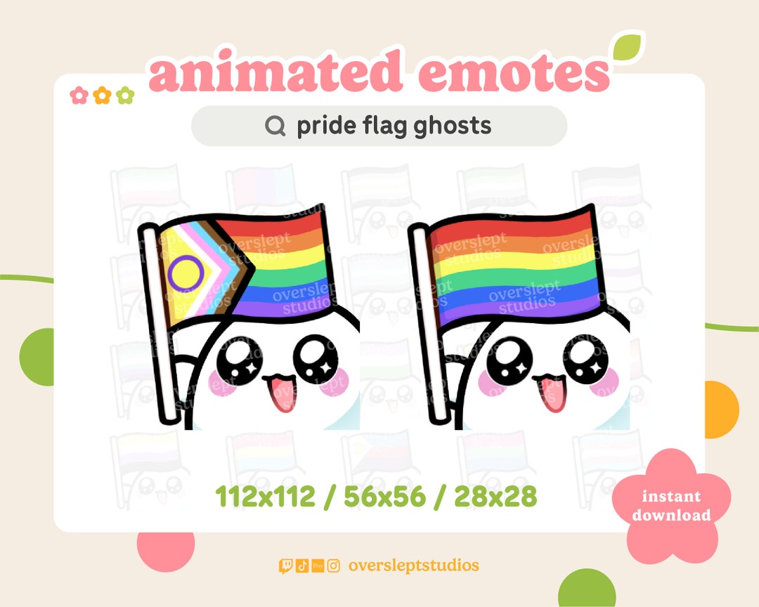 ANIMATED Pride Flag Emotes for Twitch and Discord, Ghost Emotes ...
