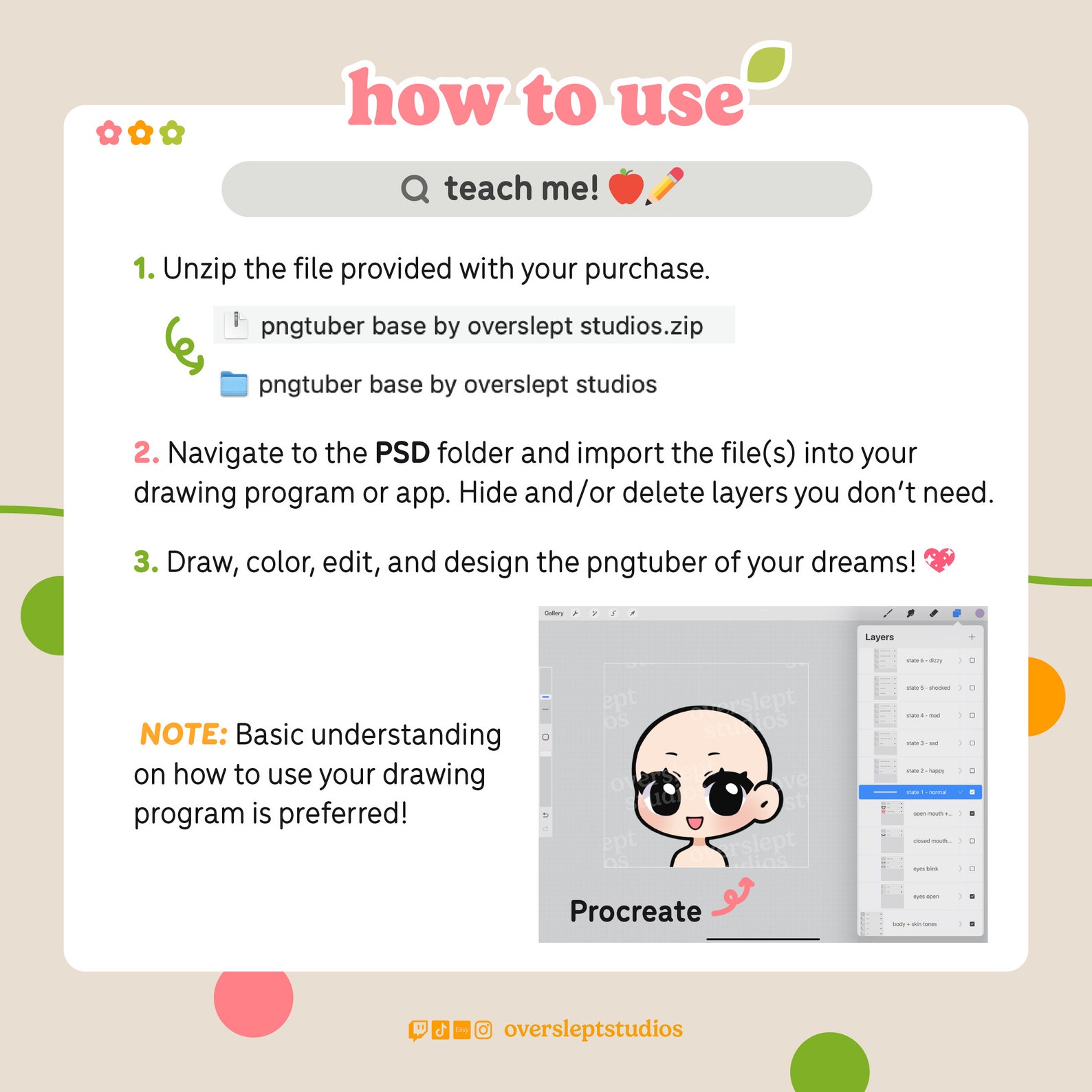 Pngtuber Base Pack, Pngtuber for Twitch and Discord, Draw Your Own ...