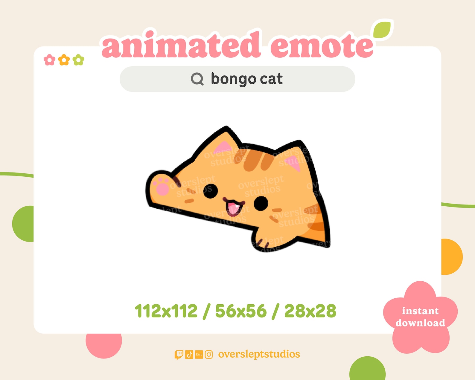 ANIMATED Orange Bongo Cat Emote for Twitch and Discord, Orange Cat ...
