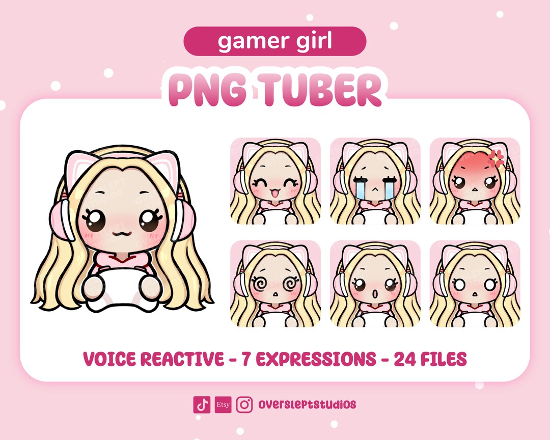 Gamer Girl Pngtuber, Pngtuber for Twitch, Discord, Youtube Streamers ...