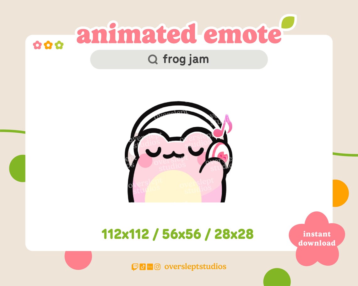 ANIMATED Frog Jam Emote for Twitch and Discord, Frog Emote, Music Emote ...