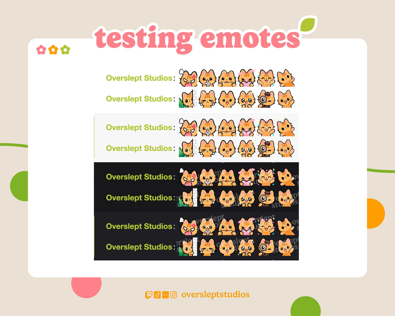 12 Orange Cat Emotes Pack for Twitch and Discord, Cat Twitch Emotes ...