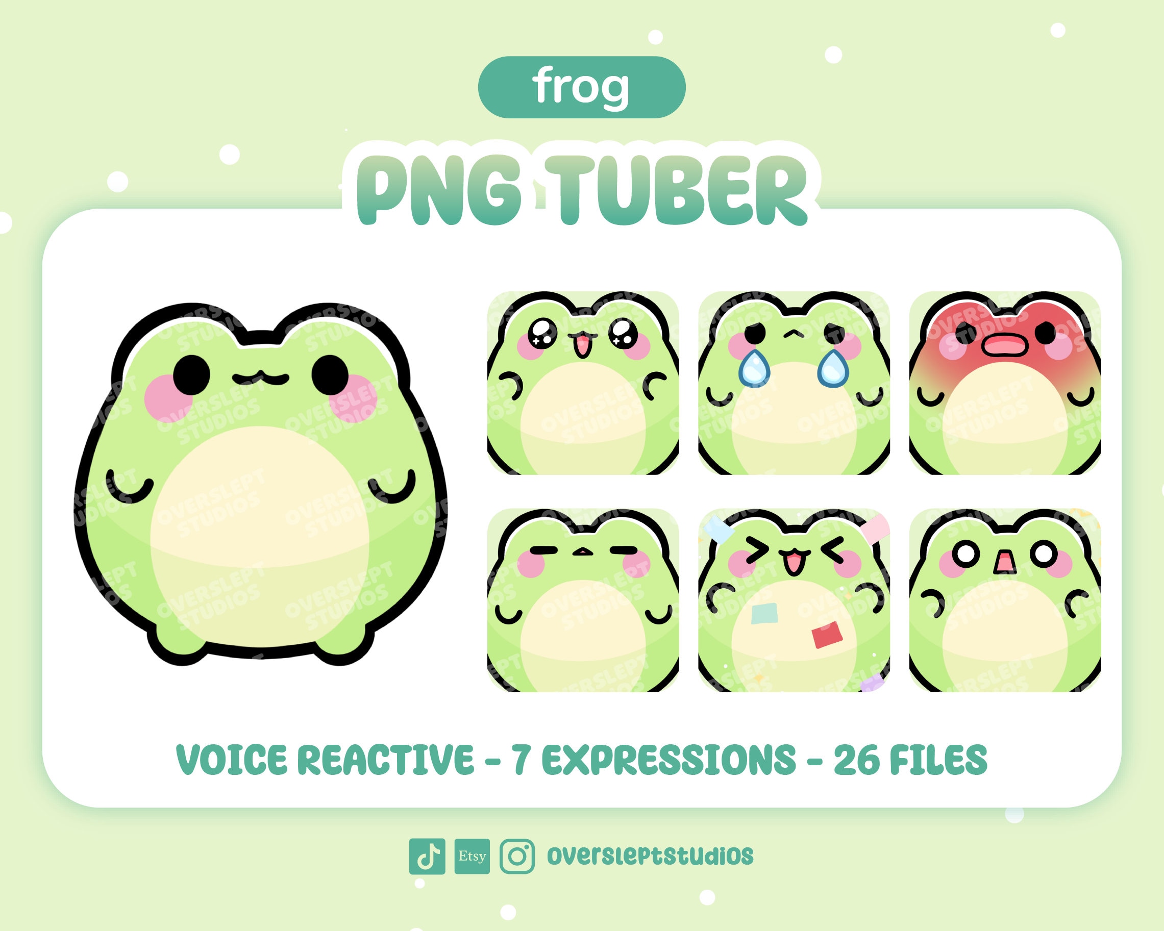Frog Pngtuber, Pngtuber for Twitch, Discord, Youtube Streamers, Premade Pngtuber, Veadotube ...