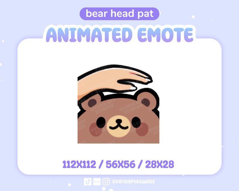 ANIMATED Bear Head Pat Emote for Twitch and Discord Bear - Etsy