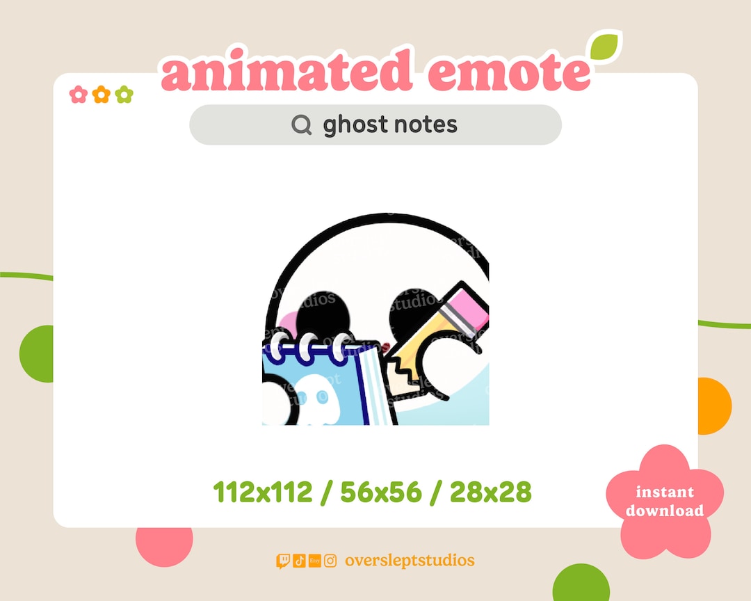 ANIMATED Ghost Notes Emote for Twitch and Discord, Ghost Emote, Taking ...