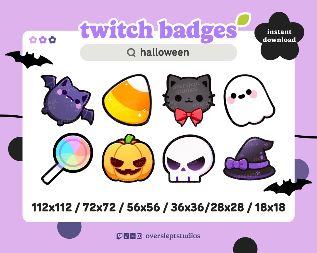 8 Halloween Badges for Twitch and Discord, Spooky Season, Witch, Gaming ...