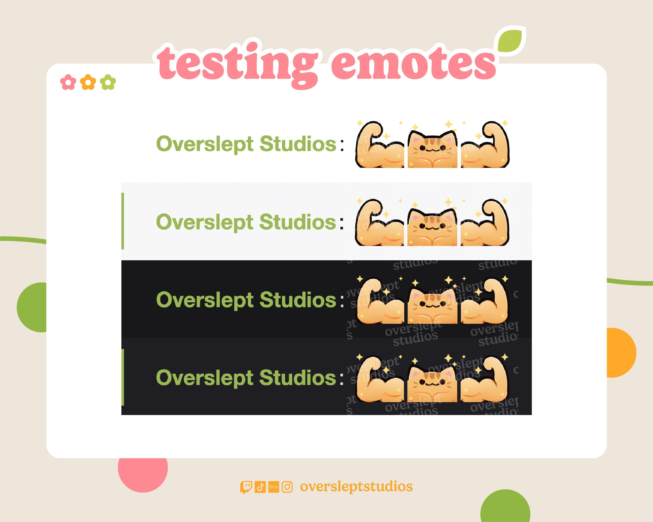 Buff Cat Emote Pack for Twitch and Discord, Orange Cat Twitch Emotes ...
