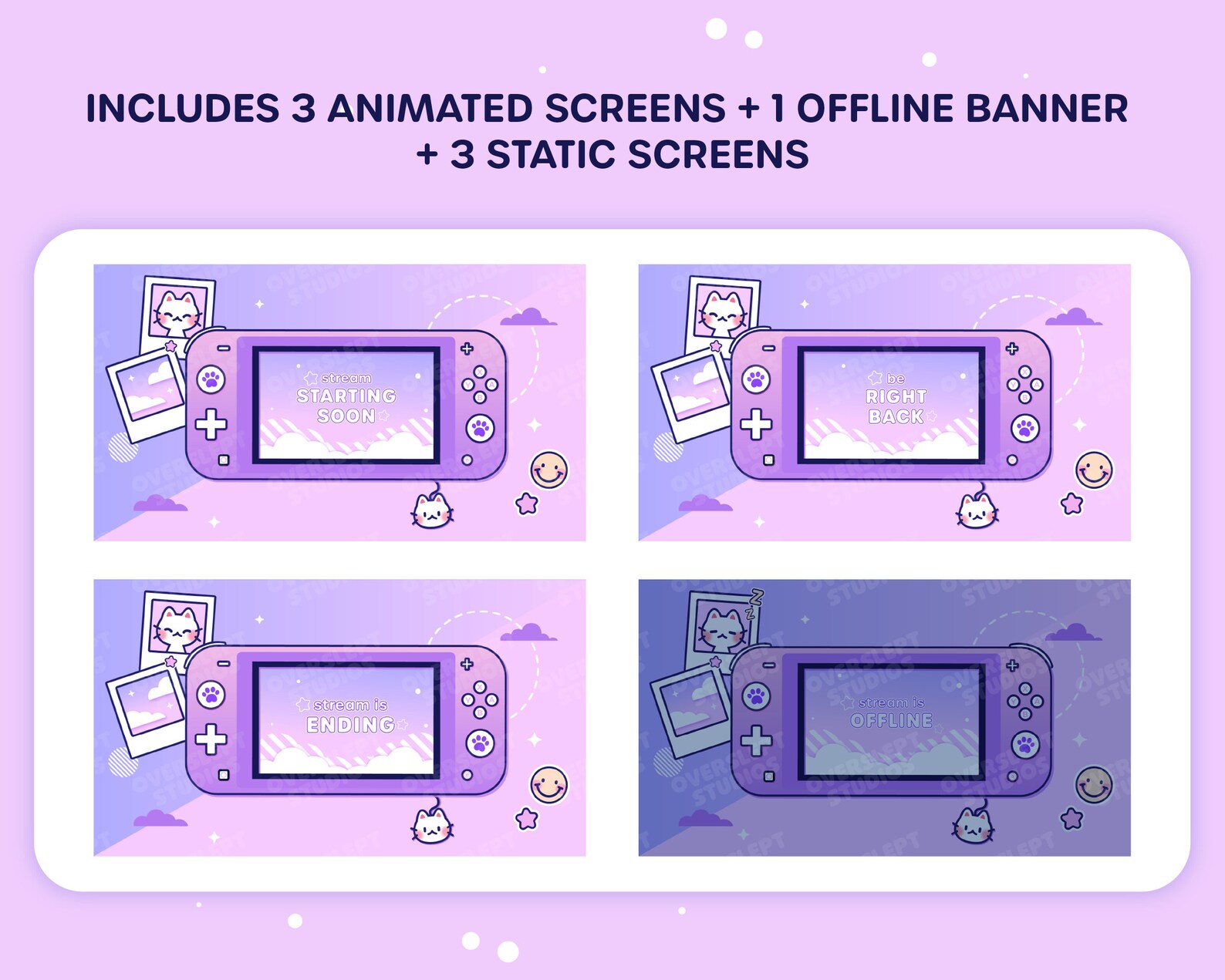 ANIMATED Twitch Overlay, Lofi Switch Desk, Twitch Screens, Twitch ...
