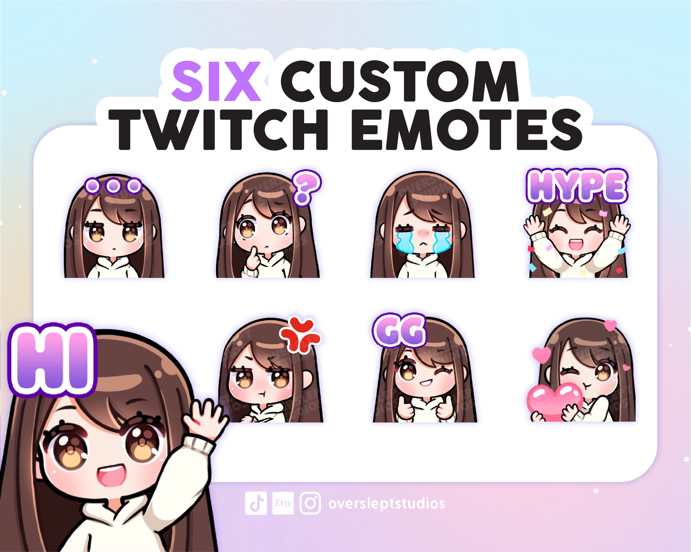 Custom Twitch Emotes, Six Emotes, Art Commission, Discord Emotes ...