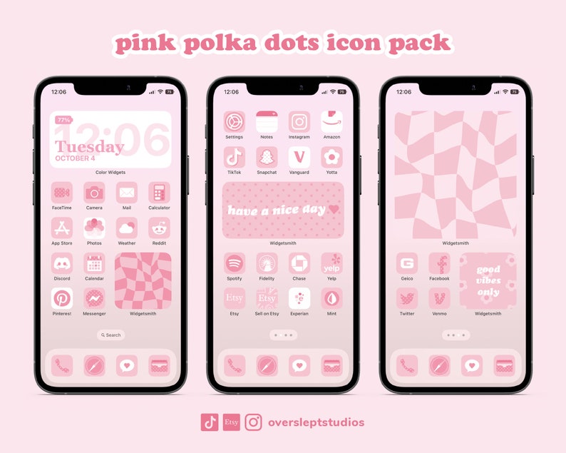 Pink Polka Dots App Icons Pack Pink Icons Cute App Icons - Etsy