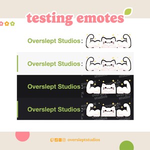 Buff Cat Emote Pack for Twitch and Discord, White Cat Twitch Emotes ...