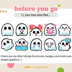 6 Ghost Badges for Twitch and Discord, Halloween Badges, Horror, Spooky ...