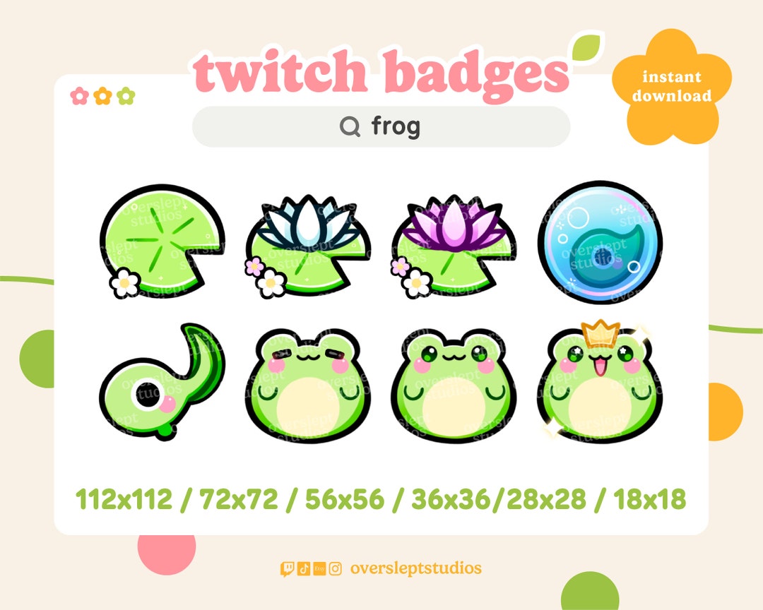 8 Frog Badges for Twitch and Discord, Frog Emotes, Twitch Badges ...