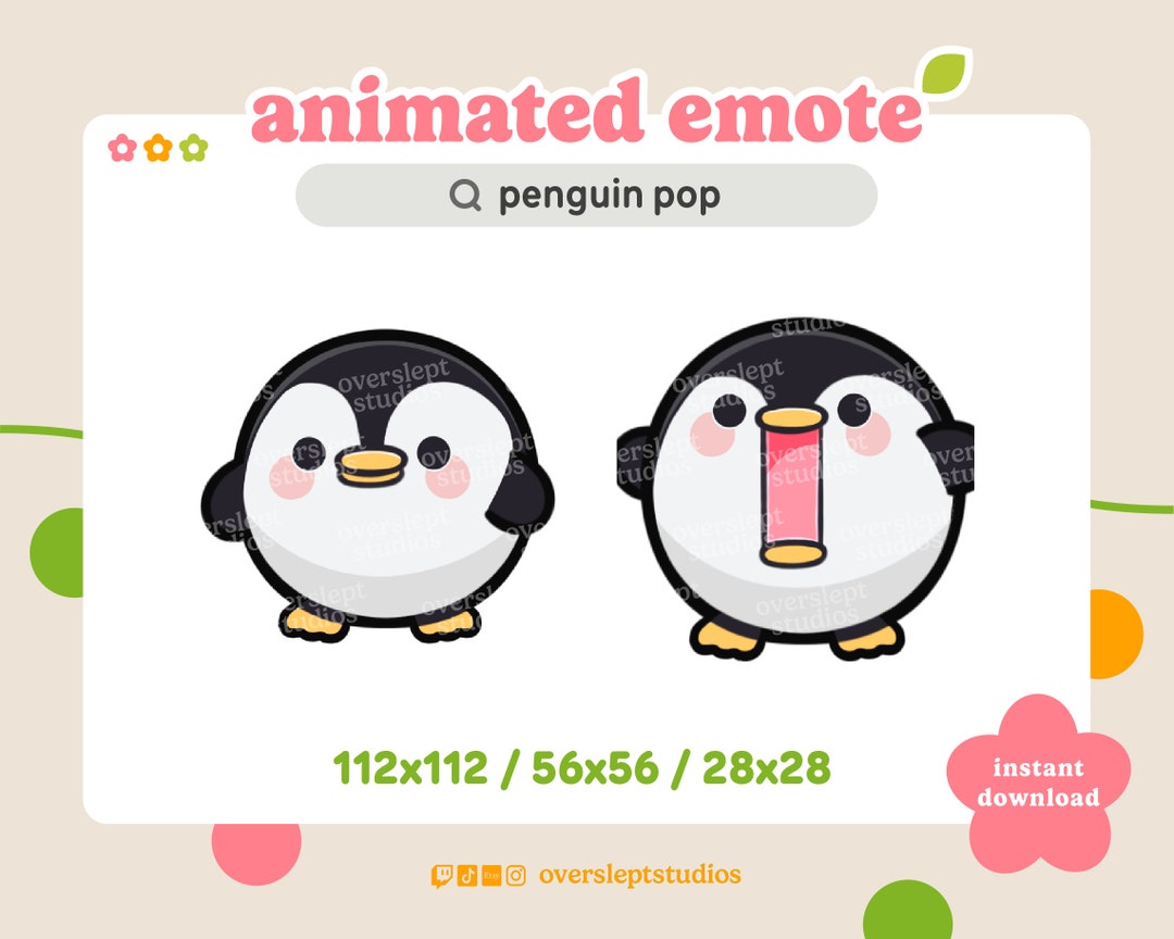 ANIMATED Penguin Pop Emote for Twitch and Discord, Pop Cat Emote ...