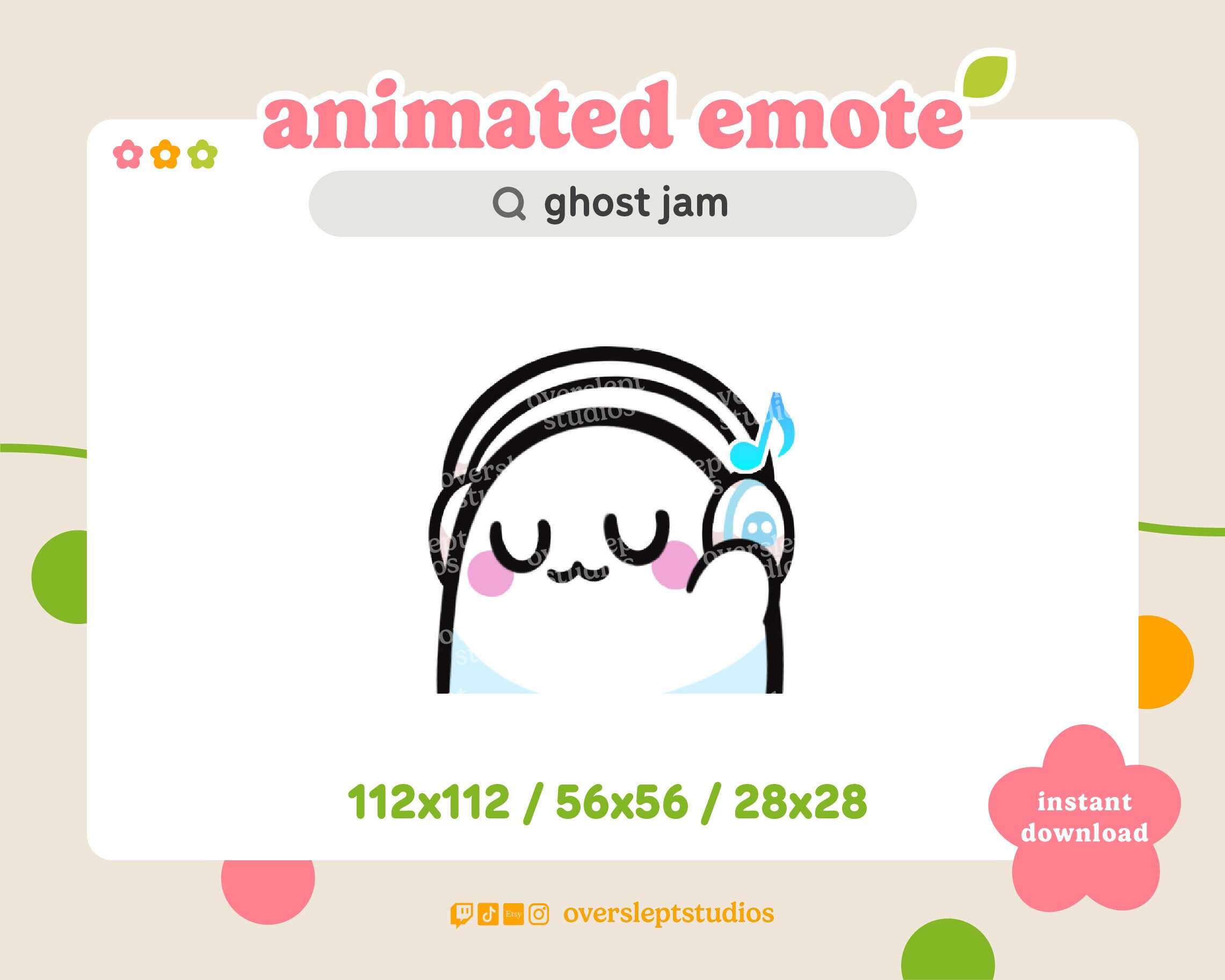 ANIMATED Ghost Jam Emote for Twitch and Discord Ghost Emote - Etsy