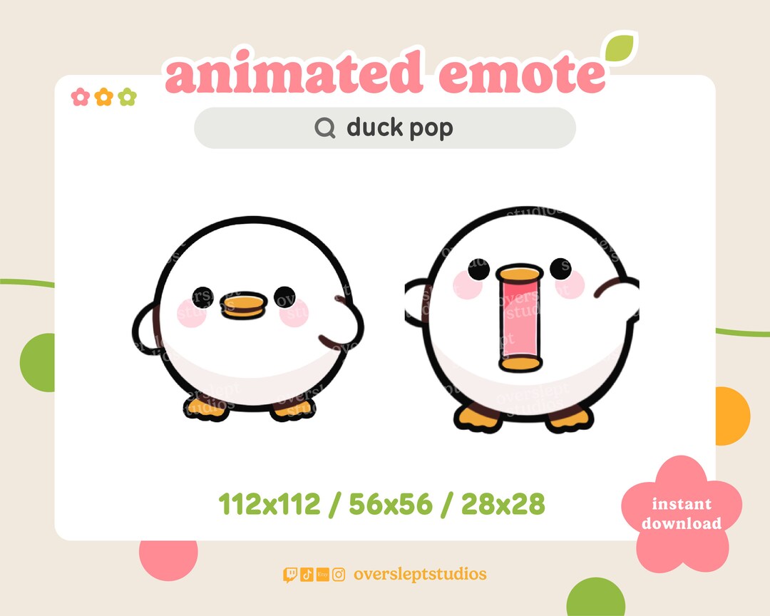 ANIMATED Duck Pop Emote for Twitch and Discord, Pop Cat Emote, Cat Meme ...