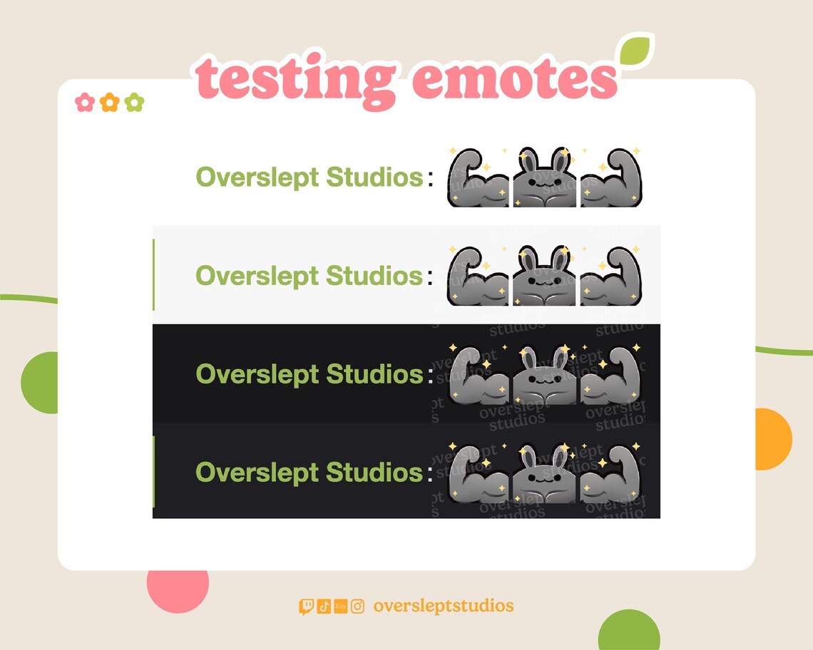 Buff Bunny Emote Pack for Twitch and Discord, Bunny Twitch Emotes ...