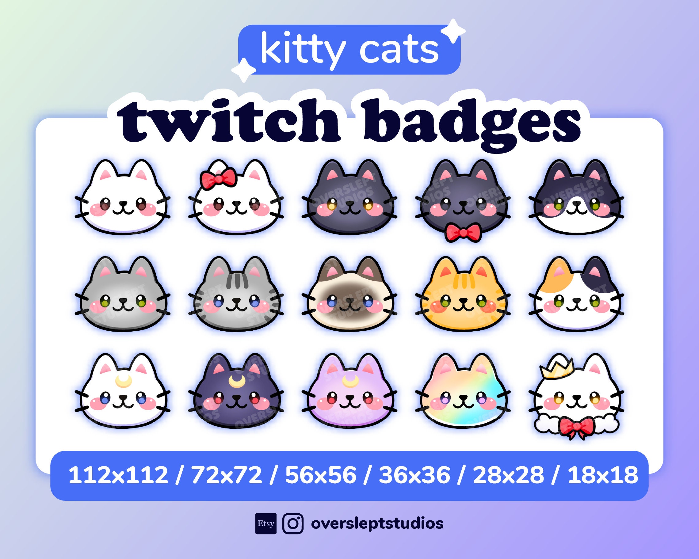 Cat Sub Badges for Twitch and Discord - Etsy