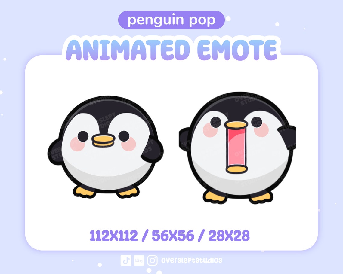 ANIMATED Penguin Pop Emote for Twitch and Discord Pop Cat - Etsy