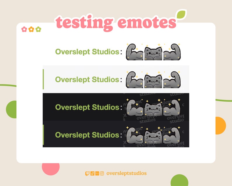 Buff Cat Emote Pack for Twitch and Discord, Gray Cat Twitch Emotes ...