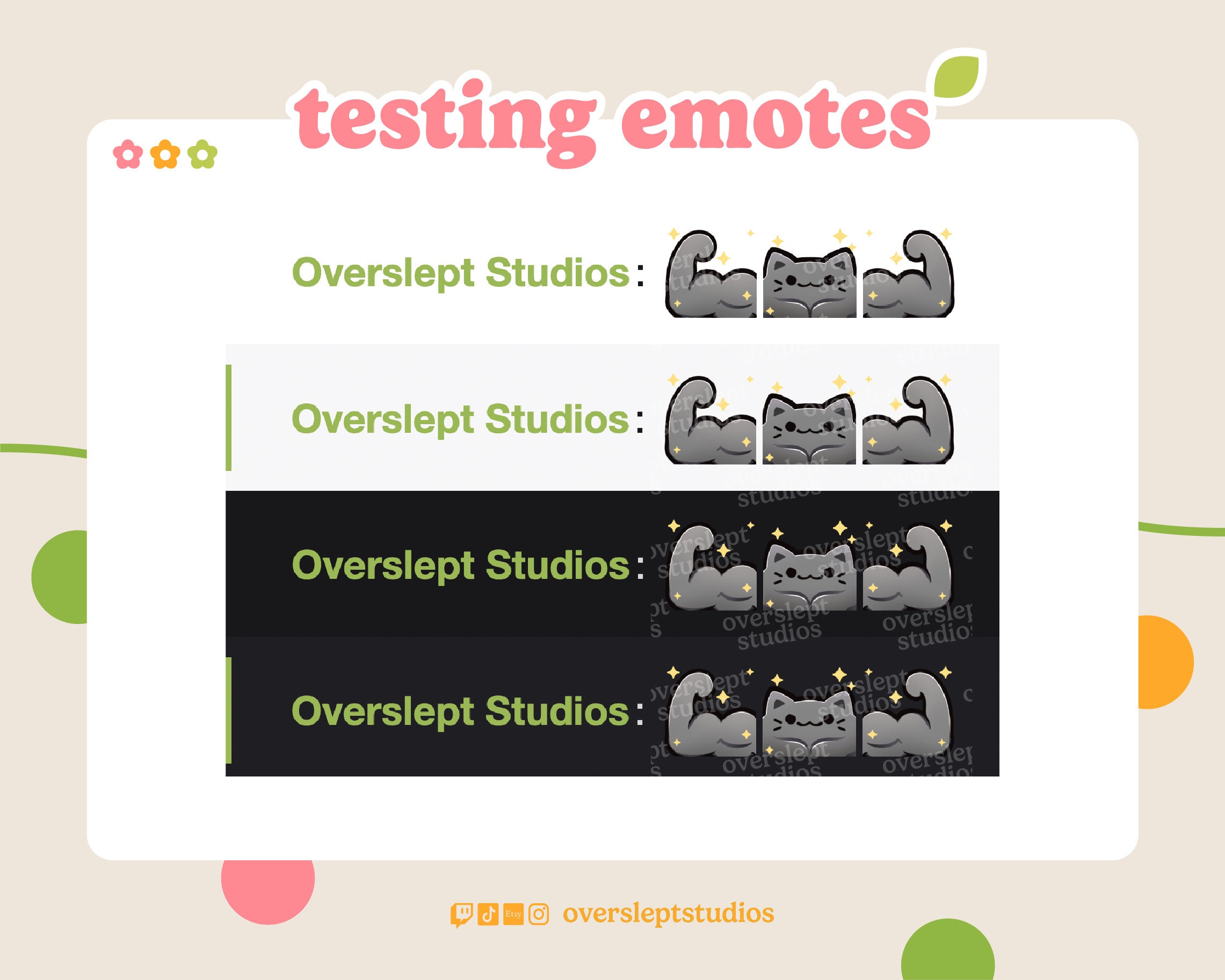 Buff Cat Emote Pack for Twitch and Discord, Gray Cat Twitch Emotes ...