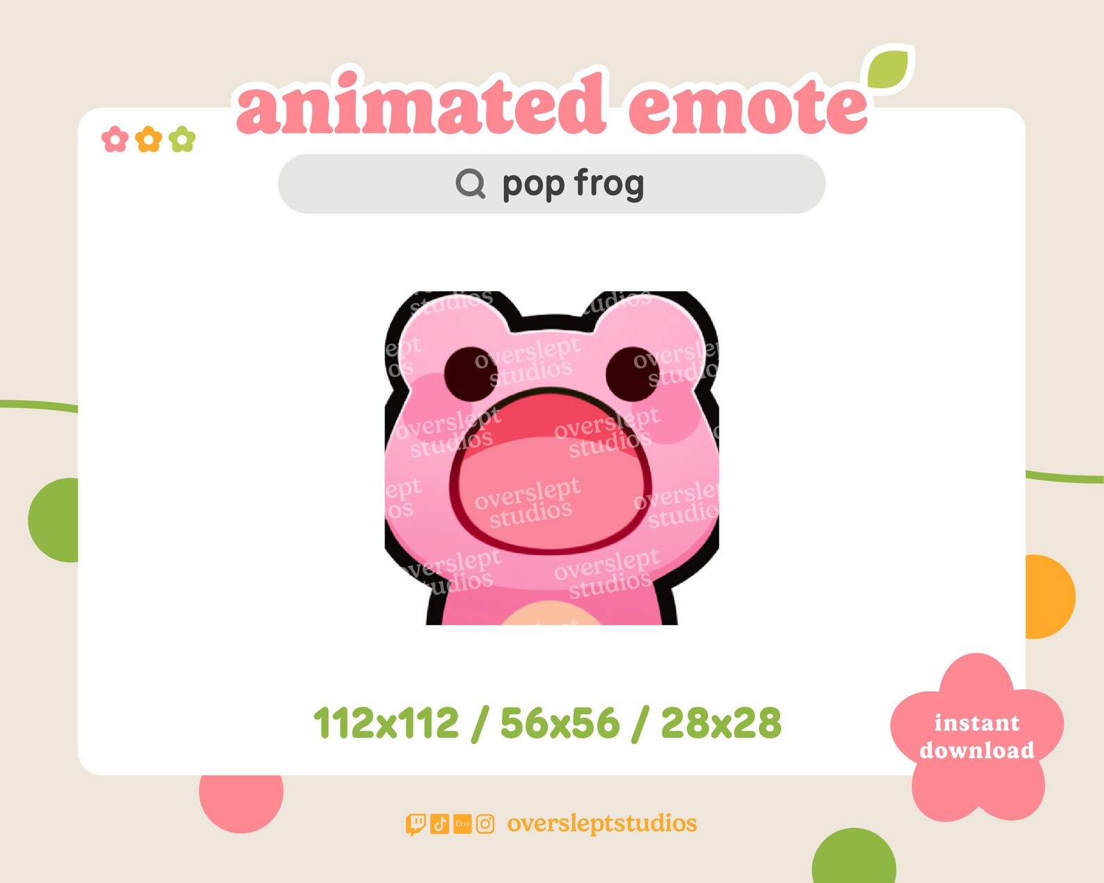 ANIMATED Pink Pop Frog Emote for Twitch and Discord, Pop Cat Emote, Cat ...