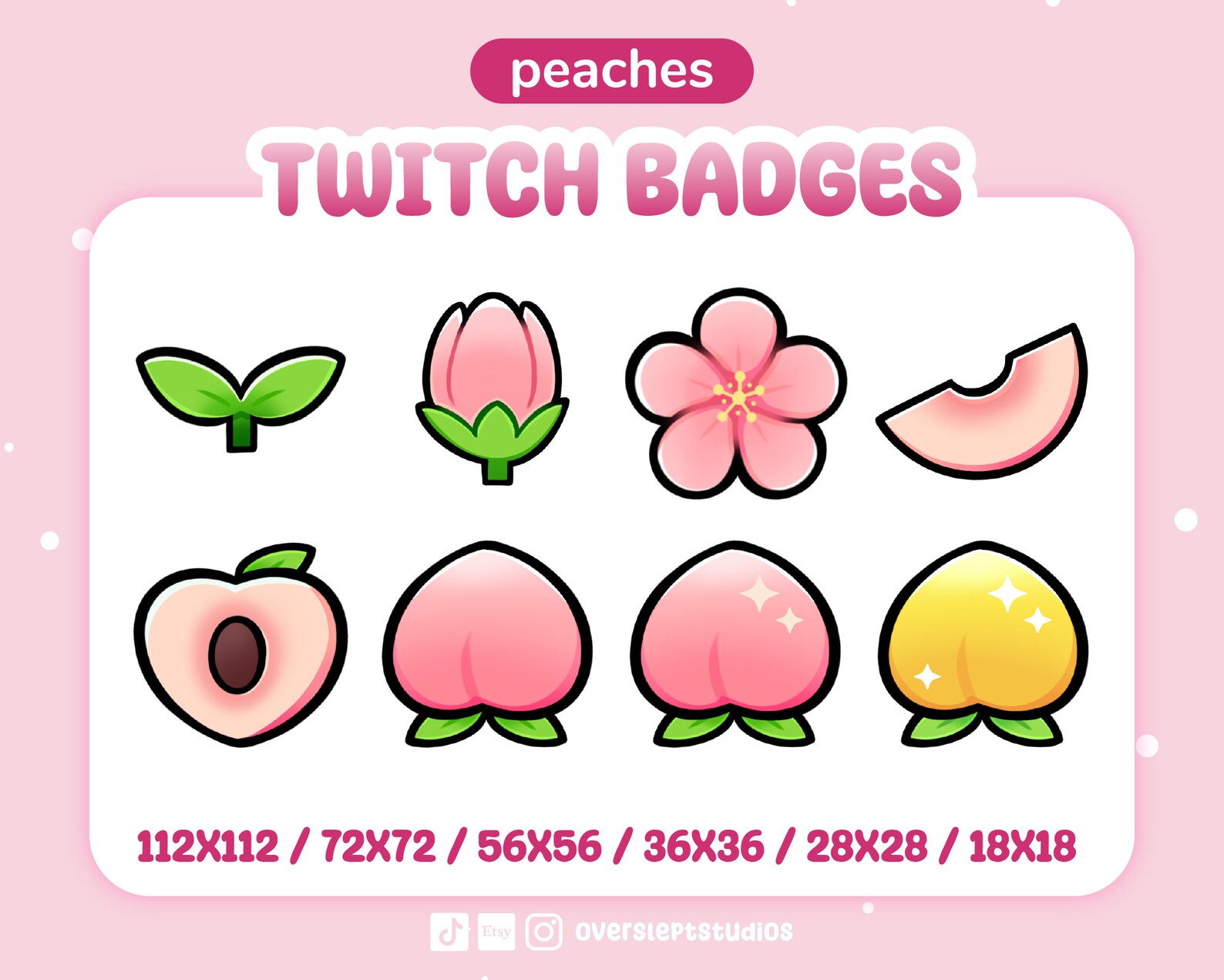 8 Peach Badges for Twitch and Discord Peach Twitch Badges - Etsy