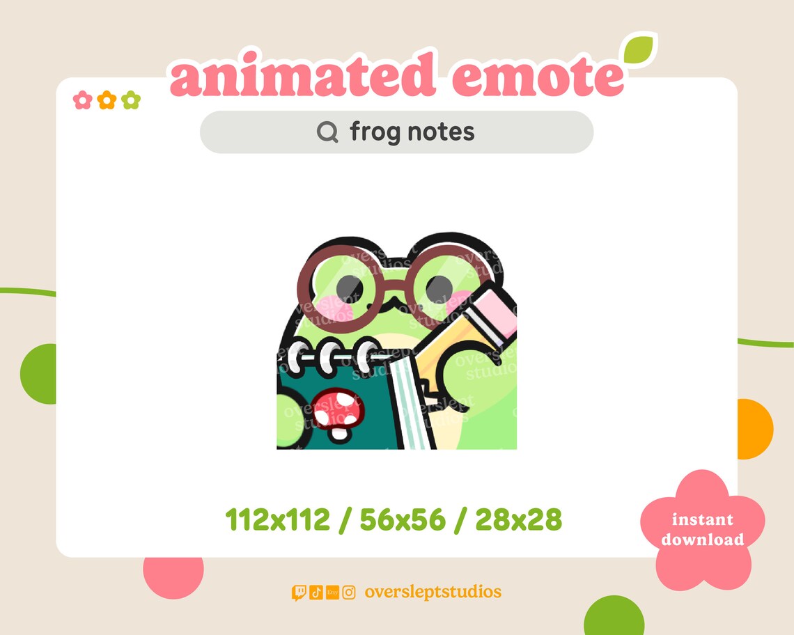 ANIMATED Frog Notes Emote for Twitch and Discord Frog Emote - Etsy