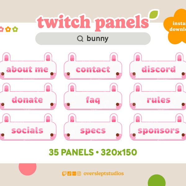 35 Bunny Twitch Panels for Streamers, Stream Panels, Cute Twitch Panels ...